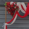 Customize Flower Row Artificial Red Rose Flower Wedding Background ...
