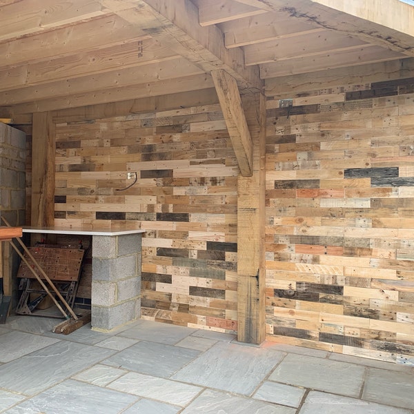 2.5 SQM Rustic Wooden Planks Cladding Panelling - Reclaimed Wood ...