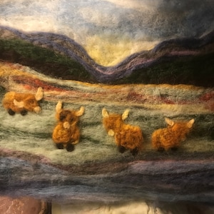 Sheep Felted Painting Kit Landscape Picture Needlepoint - Etsy Canada