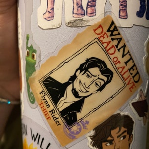 Flynn Rider Wanted Poster Transparent Stickers/ Princess Rapunzel ...