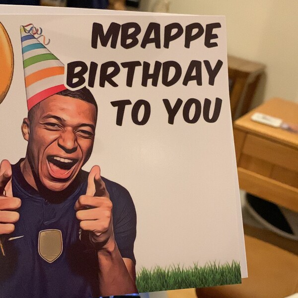 Mbappe Birthday Card | PSG Funny Football Son Birthday Card | Football ...