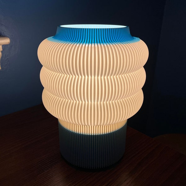 Wavy Lamp, Ribbed Desk Lamp, 3D Print Lamp, Groovy Lamp, College Dorm ...