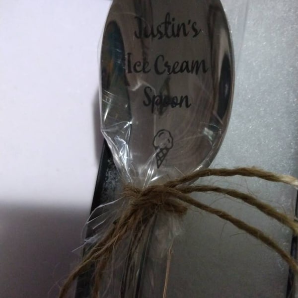 Personalized Ice Cream Spoon - Custom Ice Cream Spoon - Engraved Ice ...