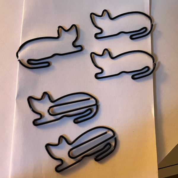 25 Count Paper Clips, Cat Lover Gifts, Cute Shaped Paper Clips, Desk ...