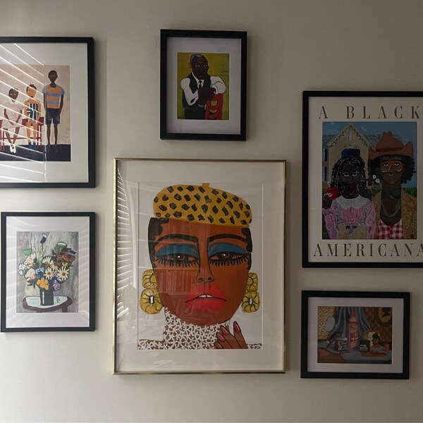 Black Hair Wall Art, Hair Dresser Gifts, Black Hair Salon Art, Black ...
