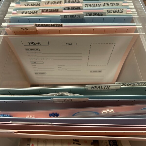 School Memory Folder - Kids' Document & Artwork Keepsake Organizer Kit ...