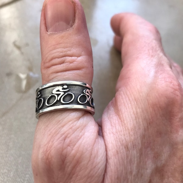 BIKE RIDER Ring, Cyclist Jewelry, Bicycling Wedding Band - Etsy
