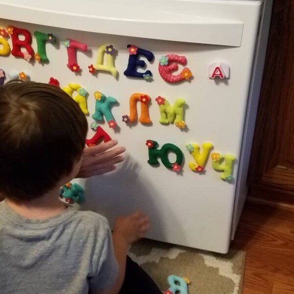Felt Alphabet, ABC, Toddler Letter Magnets, Educational Toy, Magnetic ...