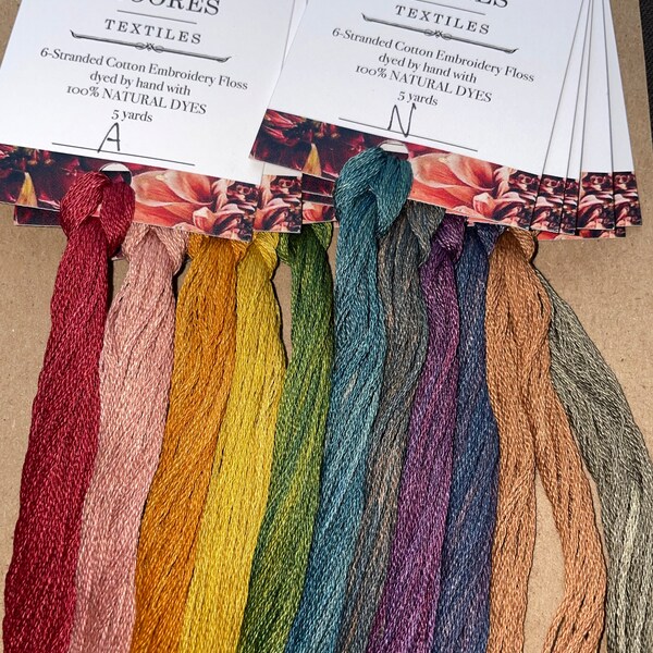 PLANT DYED Embroidery Floss SINGLES // Naturally Dye Cotton Embroidery ...
