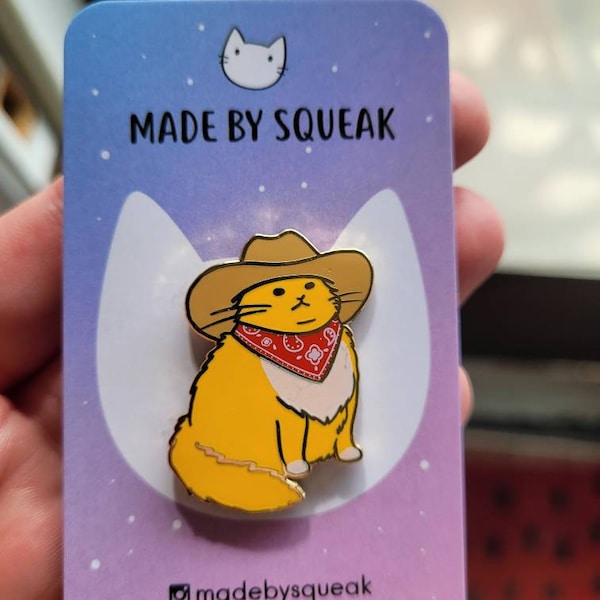 The Original Cowboy Cat Enamel Pin - Meowdy! - Etsy