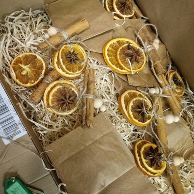 Dried Orange, Cinnamon, Star Anise Tree Decorationsrustic Christmas ...
