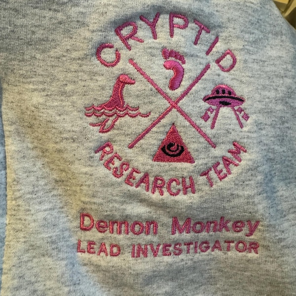 Cryptid Research Team Embroidered Shirt, Sweatshirt, Hoodie or Zipup ...