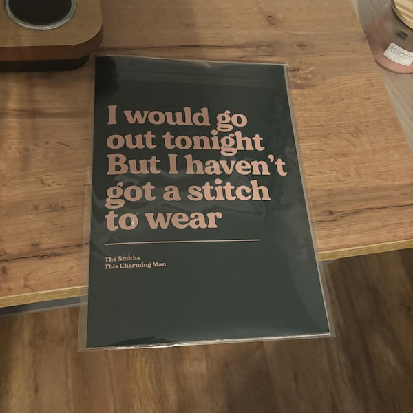 Custom Song Lyric Print | Music Poster | Wall Art | A5 A4 A3 ...