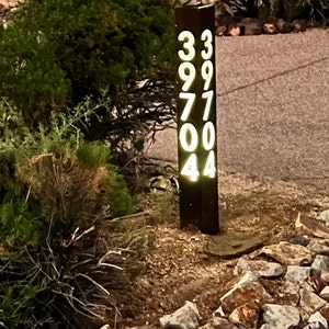 43 Tall Custom Steel Address Sign, Solar Powered LED Lighted. - Etsy