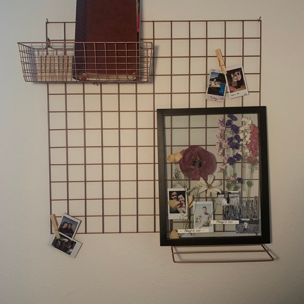 Black Wire Wall Square Grid Set of Wall Grid Pocket Multifunction Home ...