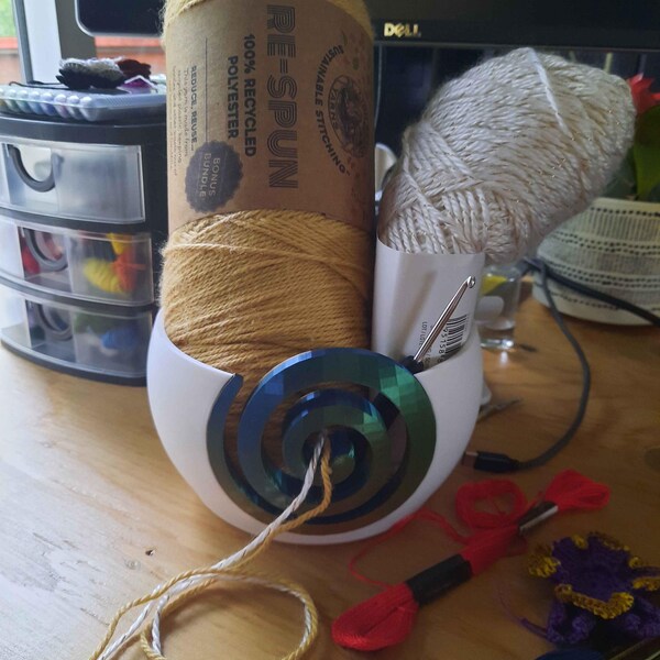 Cat Yarn Bowl-tool Holes Realistic Playful Kitty Crochet Holder ...