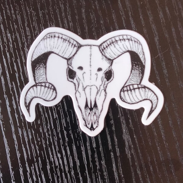 Holographic Hand-drawn Ram Skull Sticker - Etsy