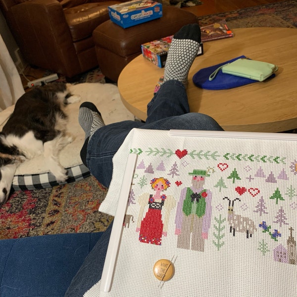 CROSS STITCH KIT Swiss Folkies Sampler by Riverdrift House - Etsy