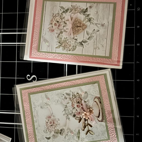 Thank You Card Making Kit for Adults With Pink Hydrangea Scrapbook ...