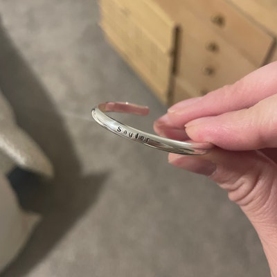 Baby, Toddler or Child's Sterling Silver Personalized Handstamped Cuff ...