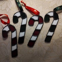 Candy Cane Stained Glass Ornament Pattern • Easy Christmas DIY (digital ...