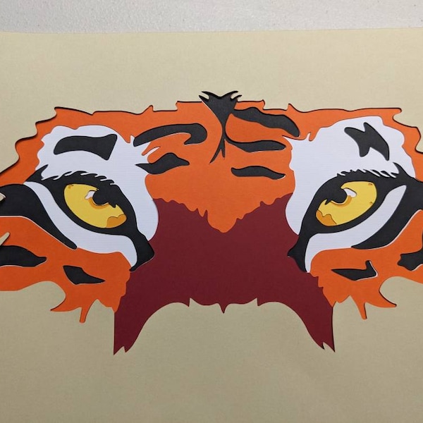 3d Tiger Face, Tiger Eyes, Shadow Box Svg, Paper Cut Files, Fot Cricut ...