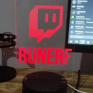 Twitch LED RGB Custom Lamp, Gamertag, Streaming, on Air, Gaming, Gamer ...