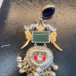 Indian Ethnic Choker Hasli Jewelry Set, Silver Oxidized Dual Tone ...