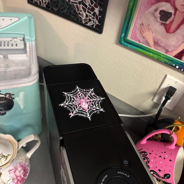 Sprinkle Spider Sticker - Kawaii Art - Pink Arachnid - Spooky and Cute ...