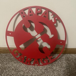 Personalized Fathers Day Sign for Dad, Papas Work Shop Metal Sign ...