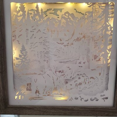 Moose Shadow Box Files, Paper Cut Light Box Template Files, Shadow Box ...