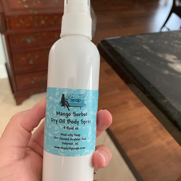 Dry Oil Body Spray Mist Custom Scented 4 Oz. Vegan Body Oil. Pick Your ...