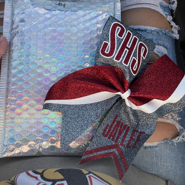 Stripe and Chevron Glitter Cheer Bow - Etsy