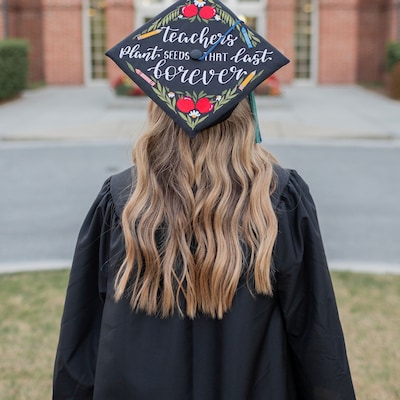 Embroidered Teachers Graduation Cap Topper Graduation Cap Decoration ...