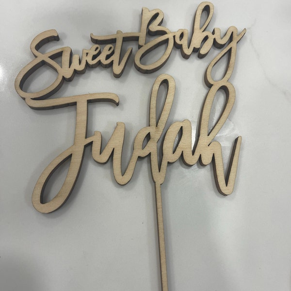 Custom Sweet Baby Cake Topper, Baby Shower Cake Topper, Birthday Cake ...