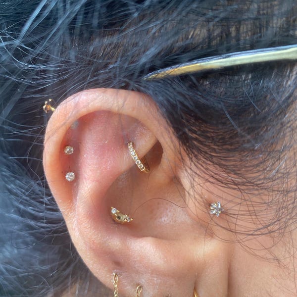 18G Hummingbird Cartilage Hoop Earring • Upper Helix Earring • Lower ...
