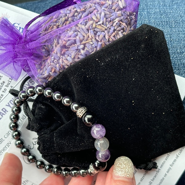 Empath Protection Bracelet. Bracelet Set. Hematite, Labradorite ...