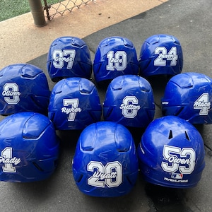 Baseball Name and Number Vinyl Decal / Baseball Helmet Decal / Baseball ...