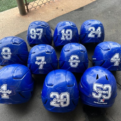 Baseball Name and Number Vinyl Decal / Baseball Helmet Decal / Baseball ...