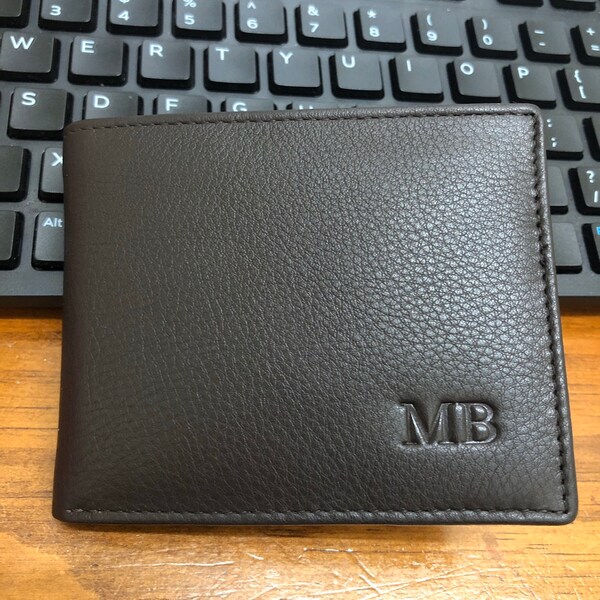 Mens Monogrammed Leather Wallet - Etsy