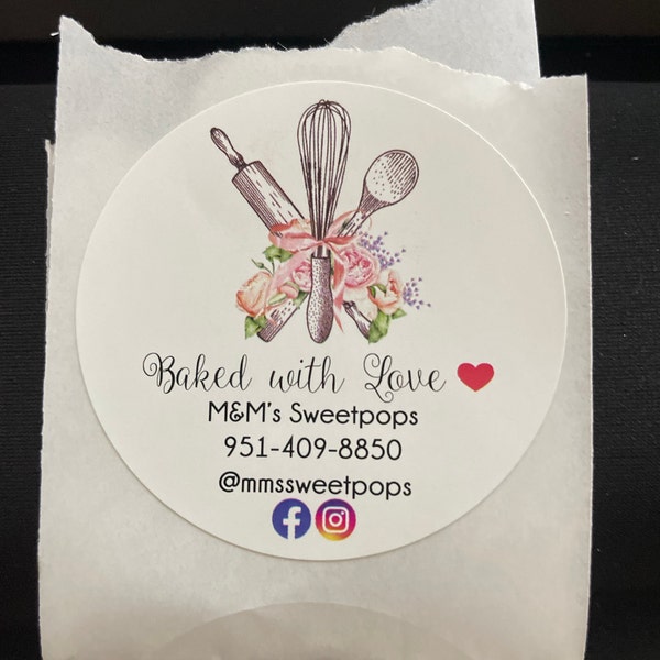 Custom Logo Stickers – Round Bakery Labels – Personalized Cake Stickers ...