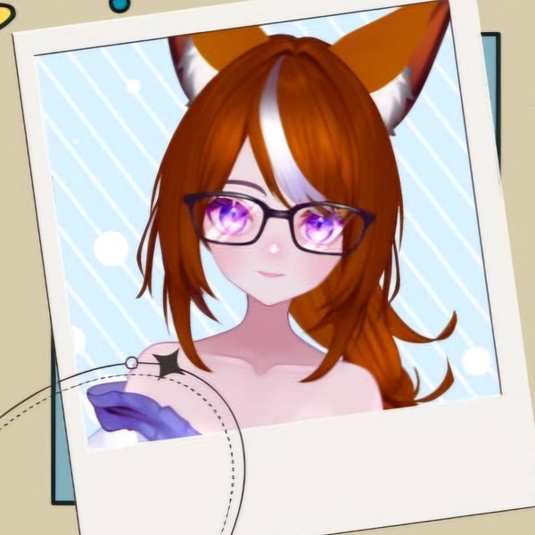 Vtuber Asset | Rigged - Round Half Glasses - Etsy