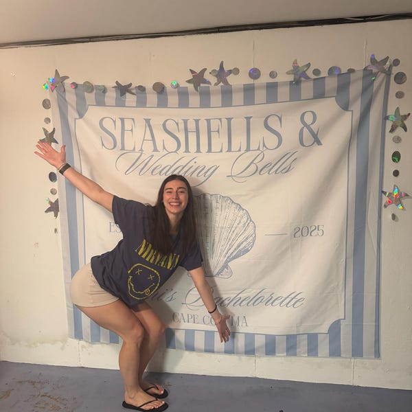 Seashells and Wedding Bells Bachelorette Sign Beach Bachelorette Banner ...