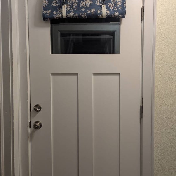 Beige Roll up Shade, French Door Curtain Valance With Velcro Attachment ...