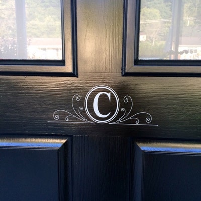 Family Name Monogram Door Decals Family Last Name Wall Decal Initial ...