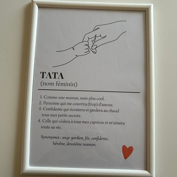 Affiche définition tata personnalisable - Etsy France
