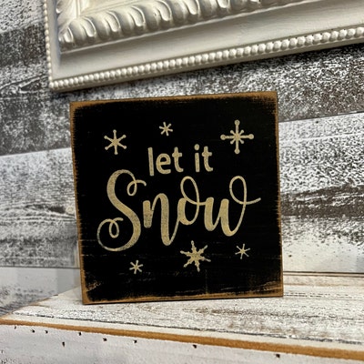 Primitive Country Let It Snow Mini Sq Sign Winter - Etsy