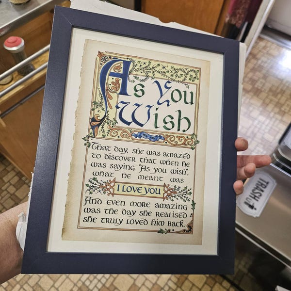 The Princess Bride as You Wish Quote Calligraphy Art Download ...