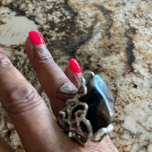 Pear Shaped Amethyst and Natural Diamonds 14k Yellow Gold Enhancer ...