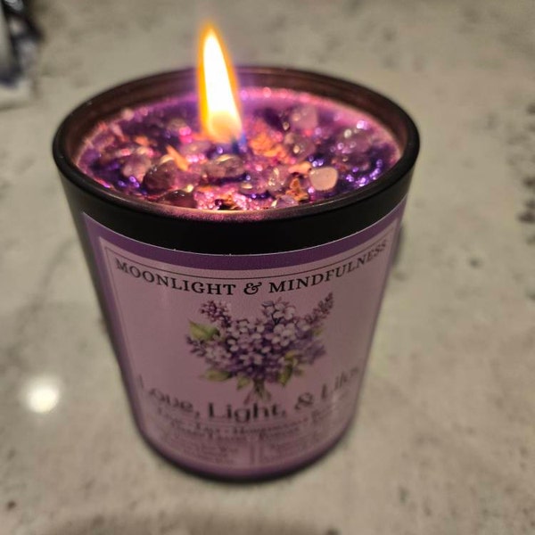 Lilac Soy Wax Crystal Candle, Mothers Day Gifts, Floral, Summer Scent ...